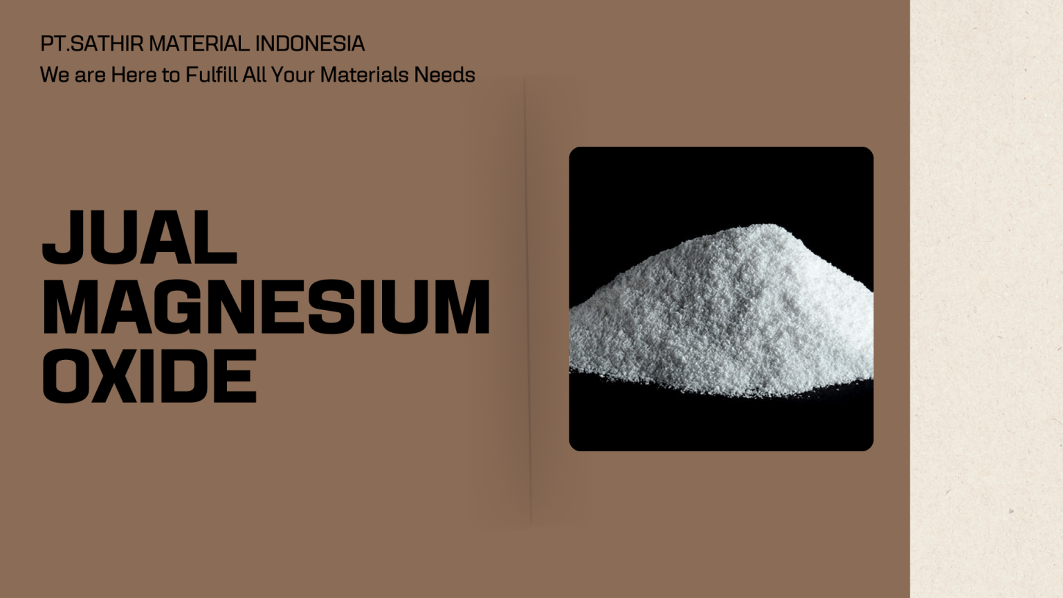 Jual Magnesium Oxide - SATHIR MATERIAL INDONESIA