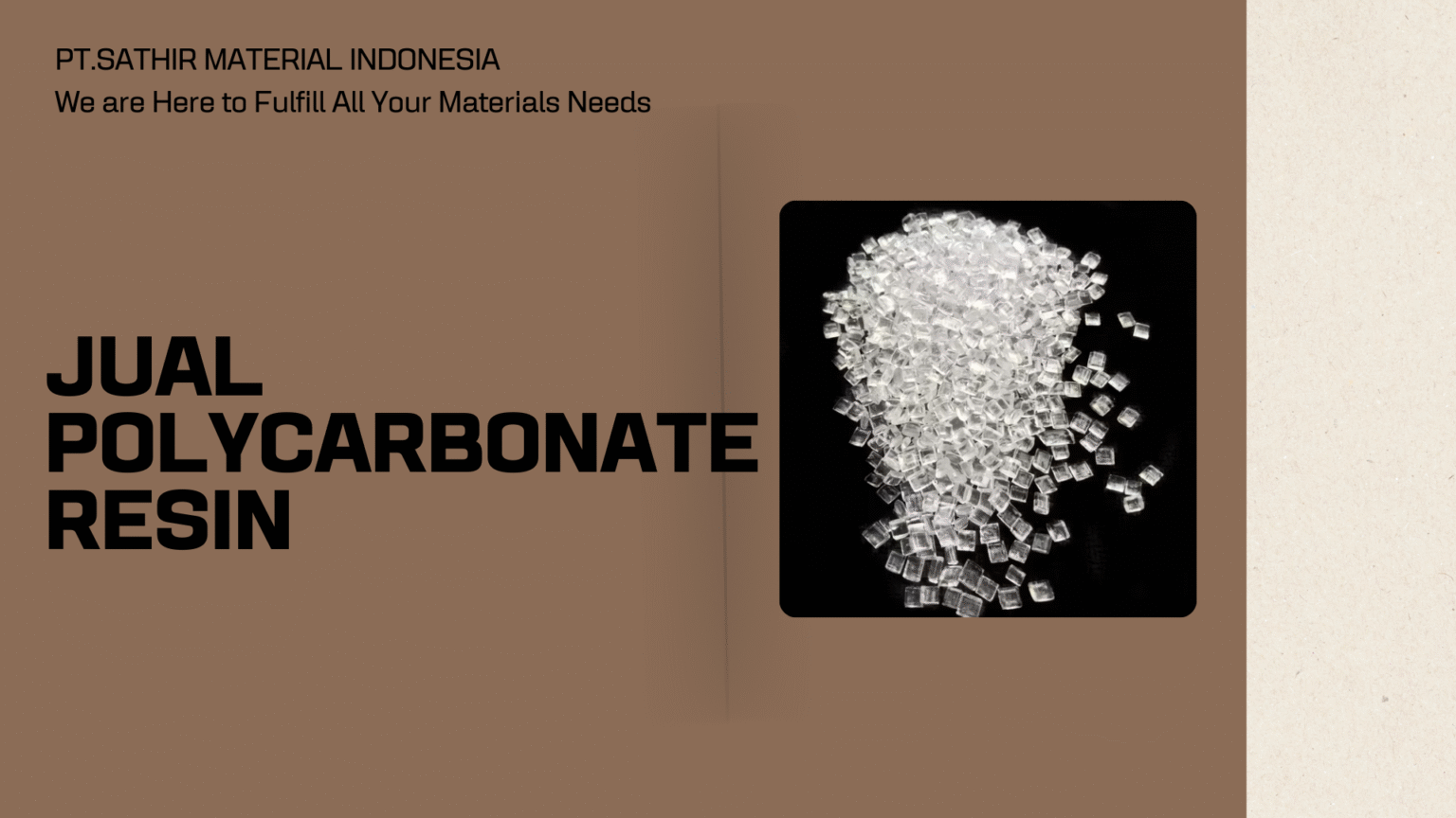 Jual Polycarbonate Resin - SATHIR MATERIAL INDONESIA
