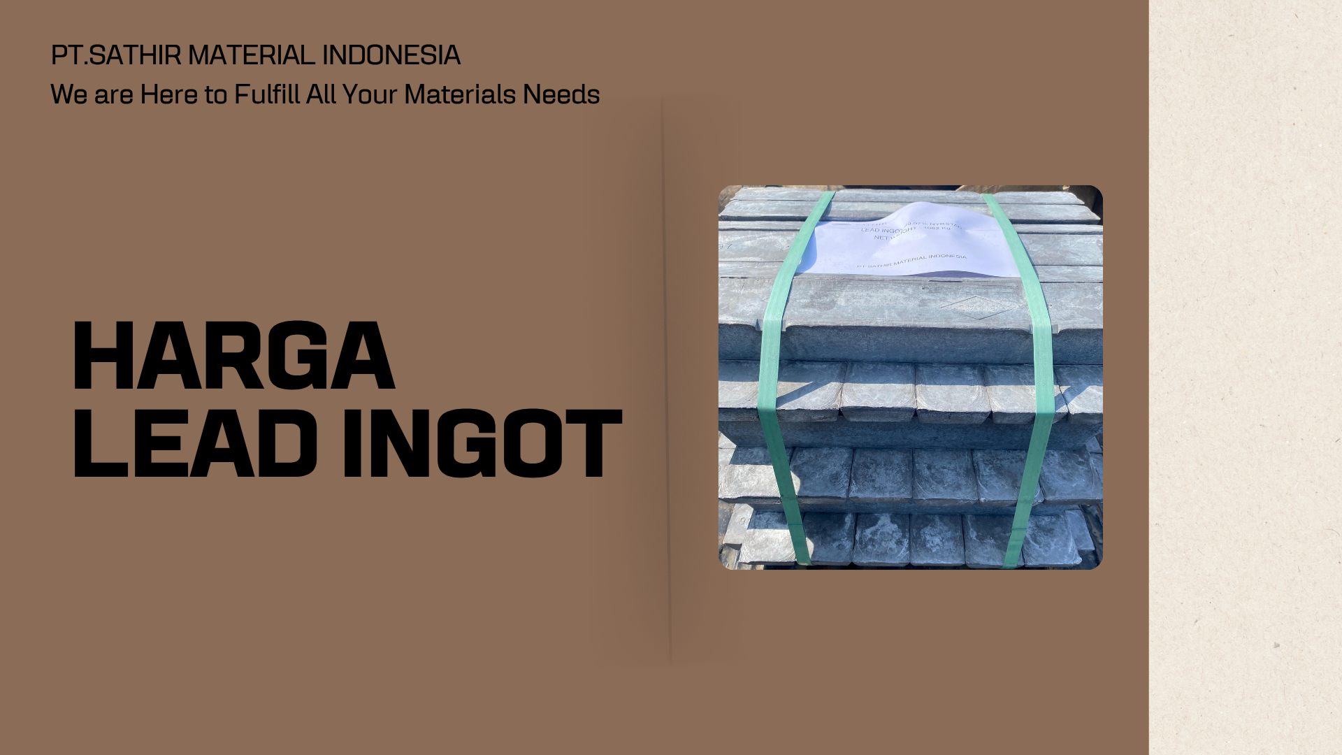 Harga Lead Ingot - SATHIR MATERIAL INDONESIA