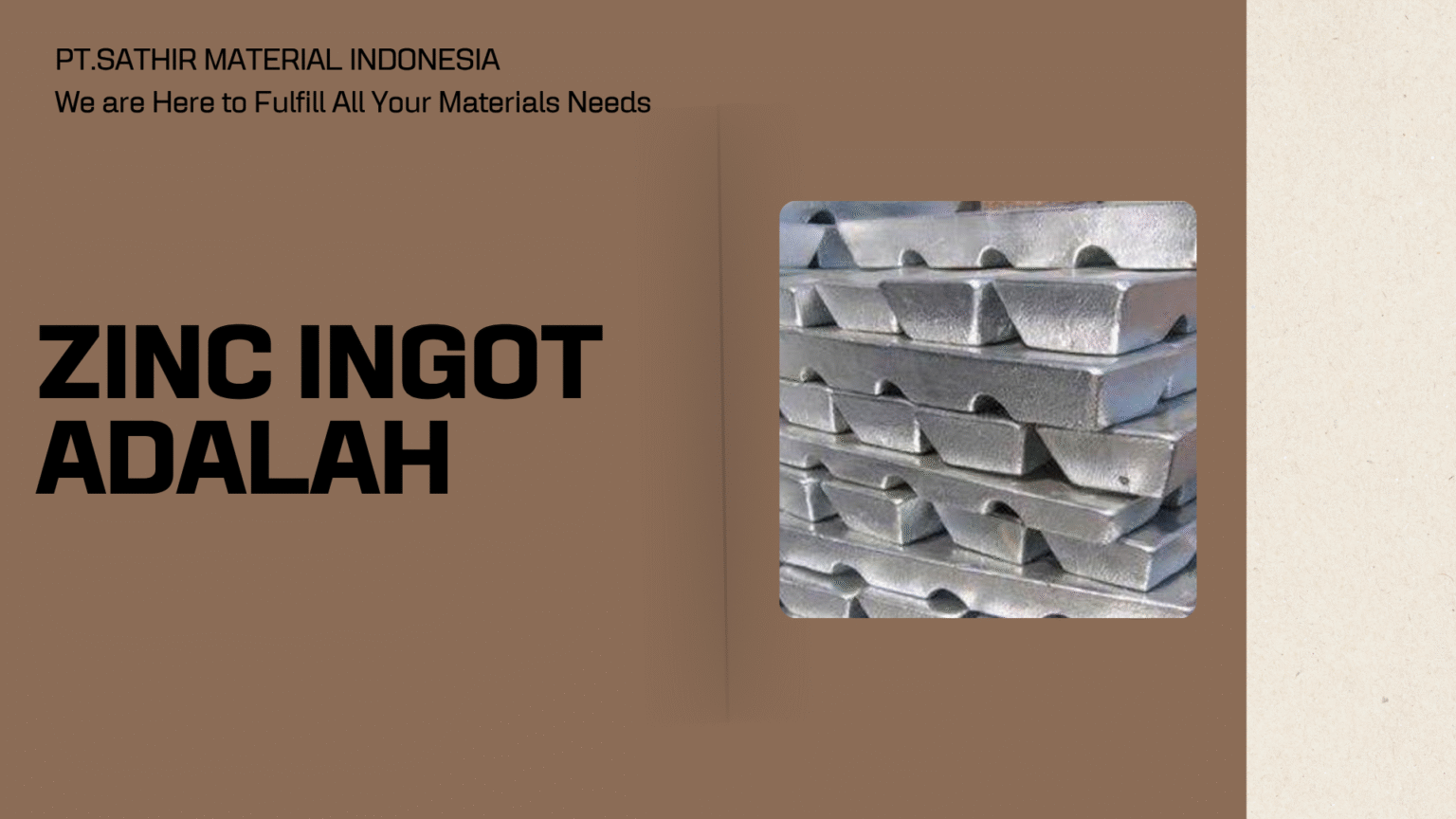Zinc Ingot Adalah - SATHIR MATERIAL INDONESIA
