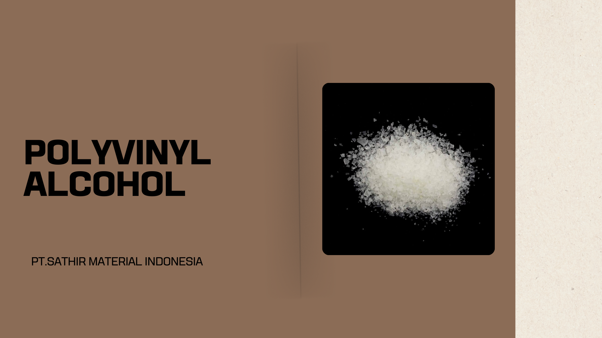 Produksi Polyvinyl Alcohol - SATHIR MATERIAL INDONESIA